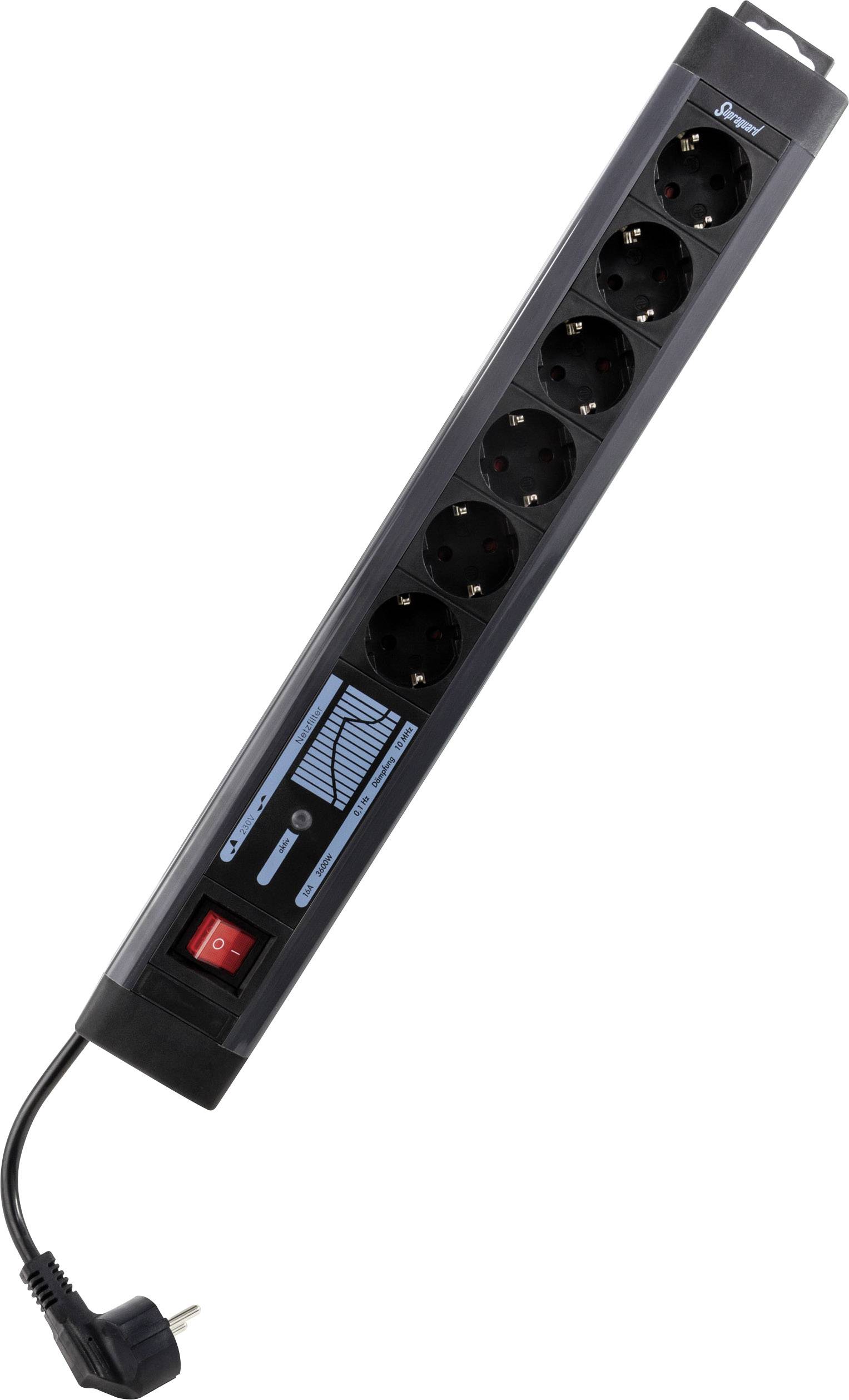 Buy REV 0015663513 Power strip (+ switch) 6x Anthracite, Black PG ...