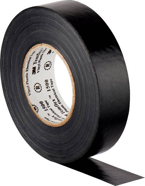3M 7000062302 Electrical tape Temflex 1500 Black (L x W) 25 m x 19 mm ...