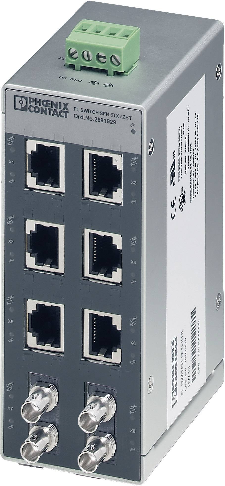 Phoenix Contact FL SWITCH SFN 6TX/2FX ST Industrial Ethernet switch ...