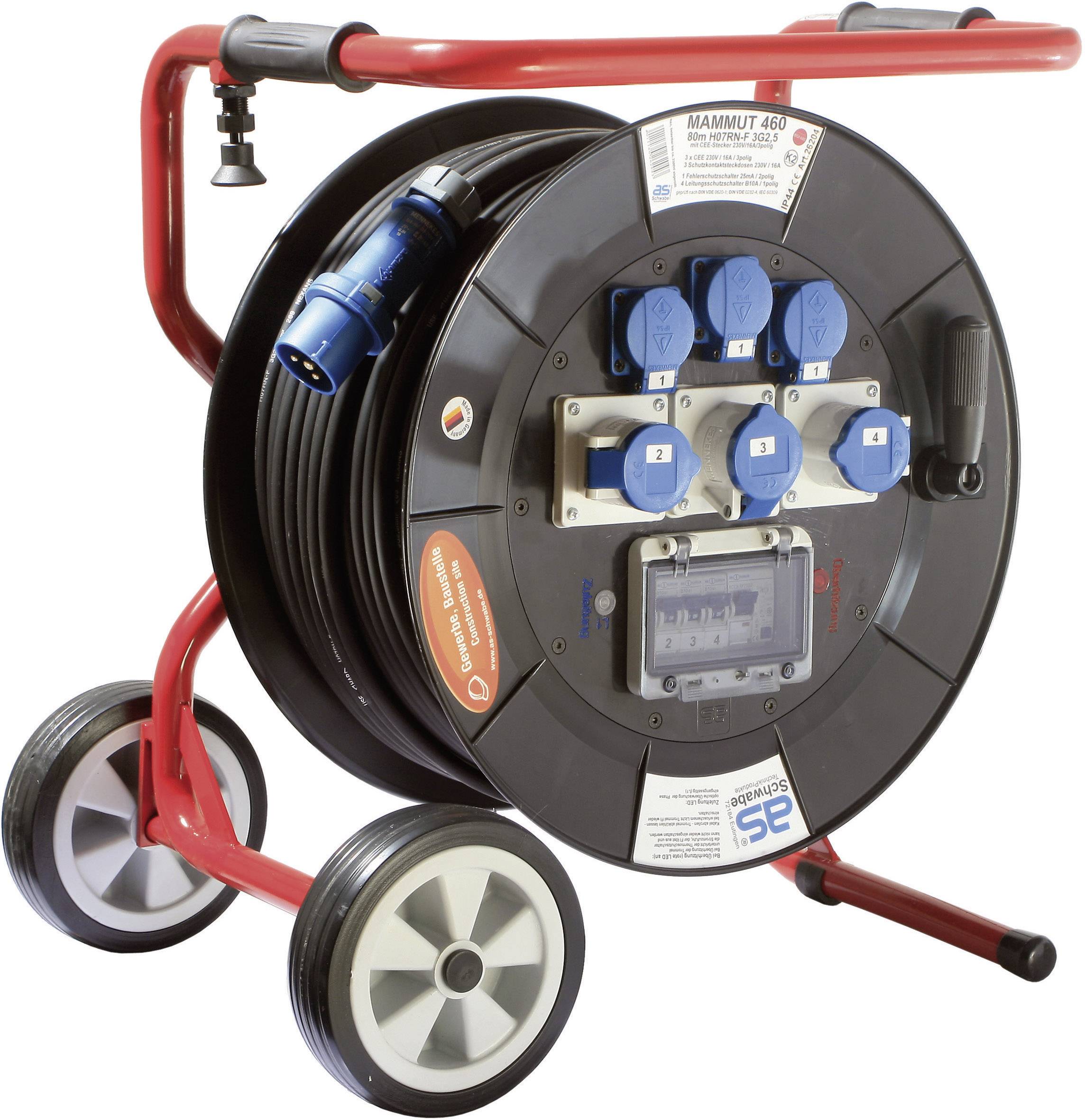 Buy AS Schwabe 26204 Cable reel 80.00 m Black CEE plug (3-pin, 16 A ...