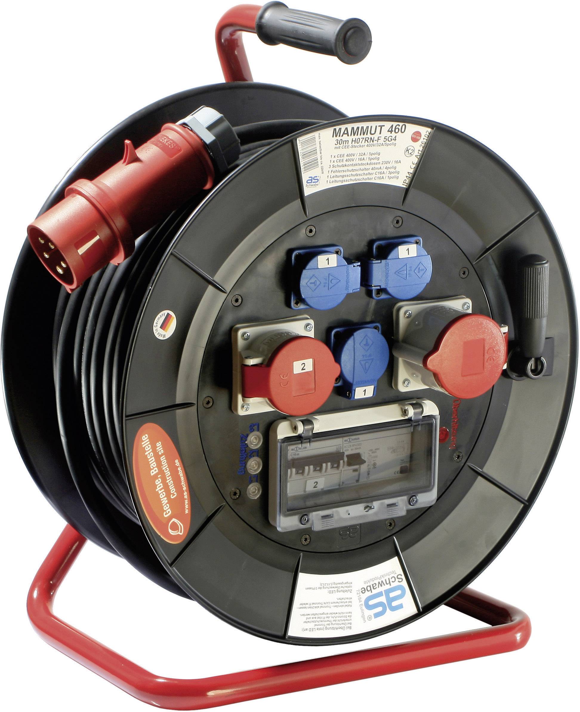 Buy AS Schwabe 26102 Cable reel 30.00 m Black CEE plug (5-pin, 32 A ...