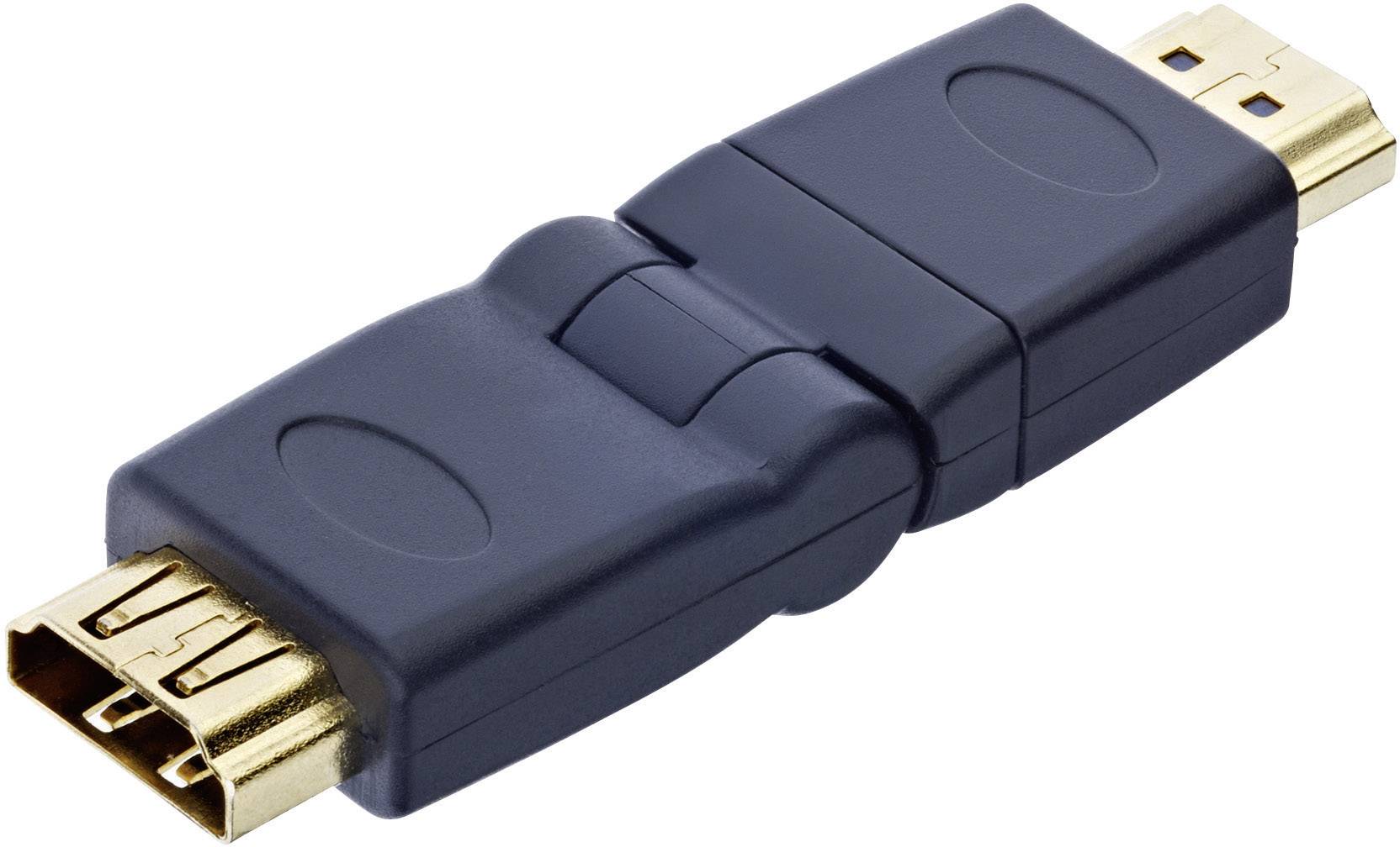 Inakustik HDMI Adapter [1x HDMI plug - 1x HDMI socket] Black gold ...