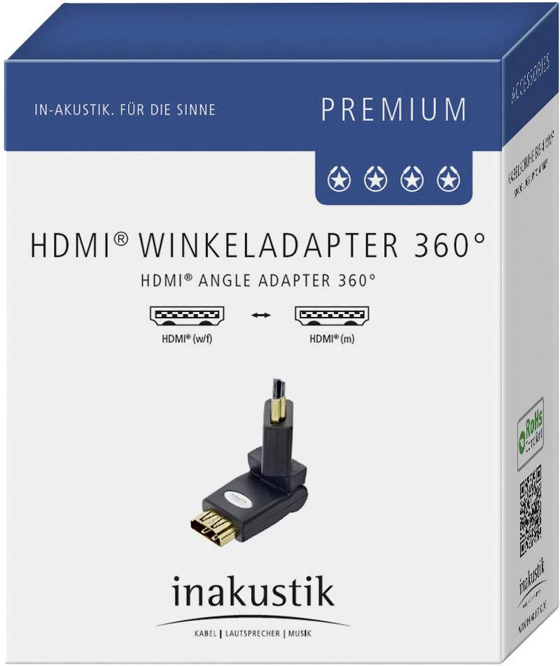 Inakustik 0045217 HDMI Adapter [1x HDMI plug - 1x HDMI socket] Black ...