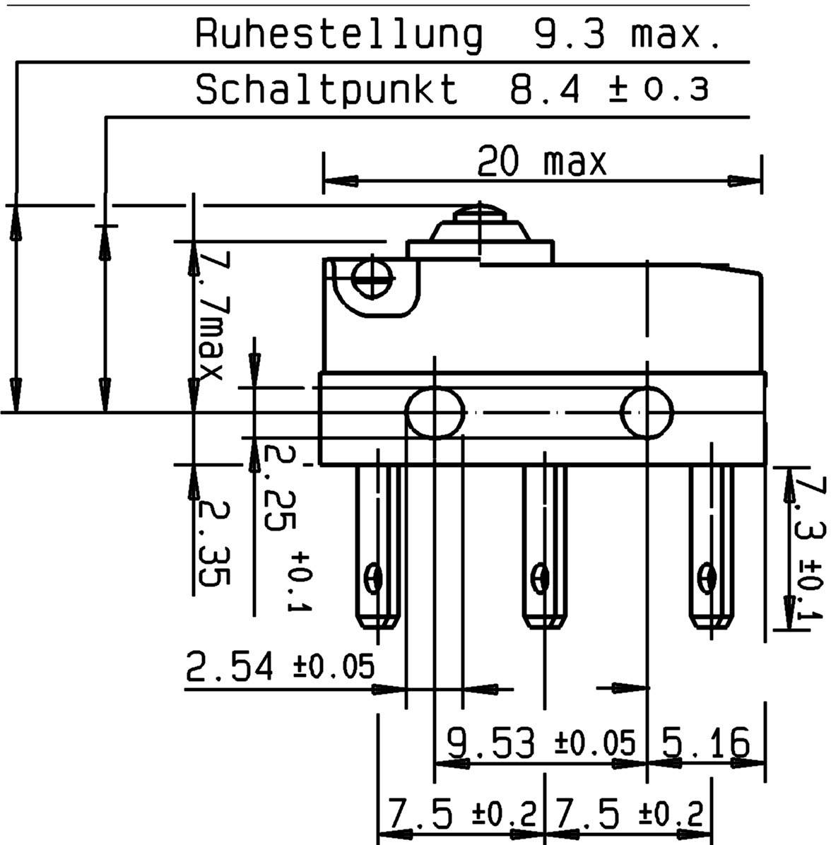 Buy ZF DC2C-L1AA Microswitch DC2C-L1AA 250 V AC 10 A 1 x On/(On ...