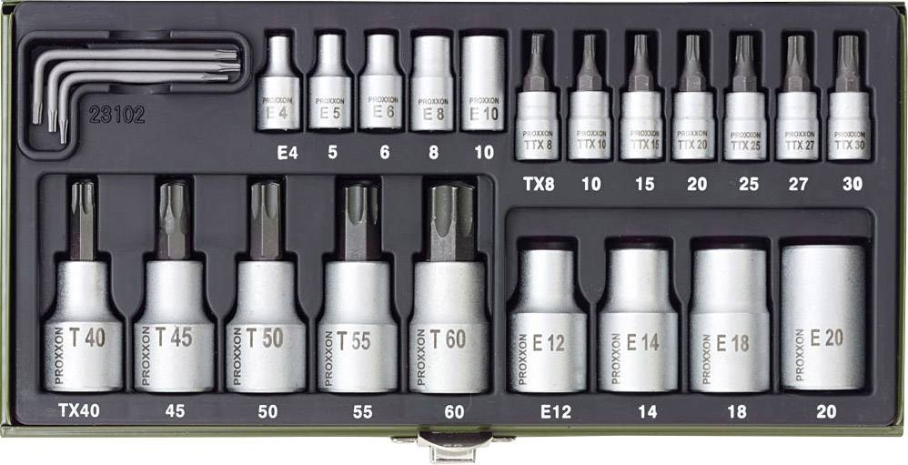 Buy Proxxon Industrial Bit set 1/4" (6.3 mm), 1/2" (12.5 mm) 24-piece ...