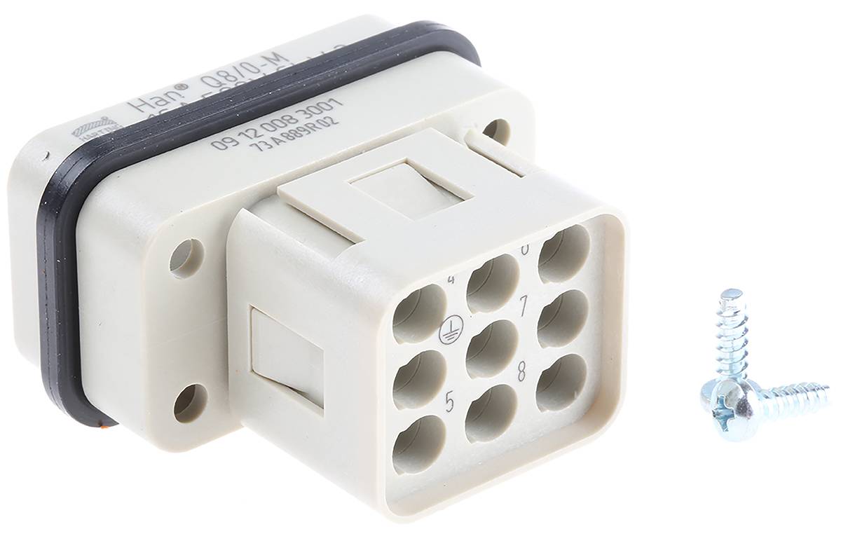 Harting 09 12 008 3001 Pin inset Han® Q 8 + PE Crimp 1 pc(s) | Conrad.com
