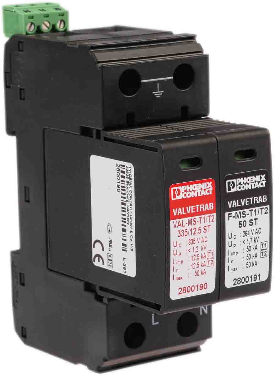 Buy Phoenix Contact 2800186 VAL-MS-T1/T2 335/12.5/1+1-FM Surge arrester ...