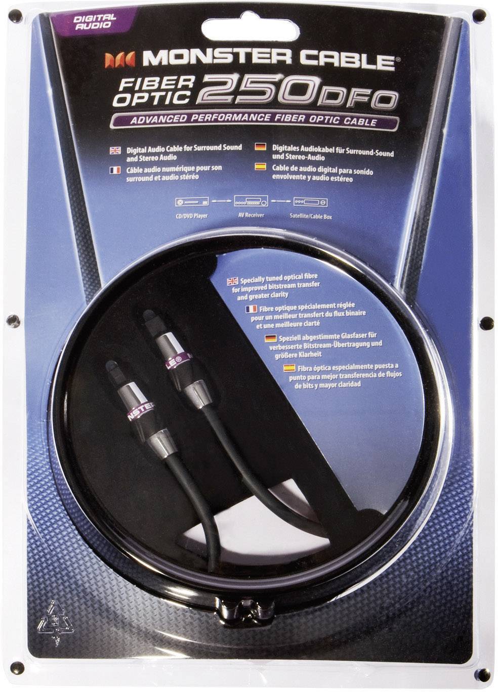 Monster Toslink plug (ODT) to Toslink plug (ODT) Optical Digital Audio ...