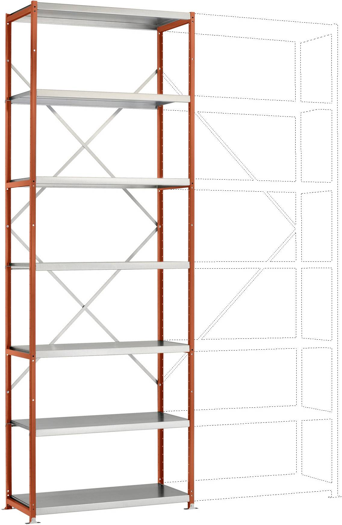 Rayonnage à tablettes - Module de base Manuflex RP1624.2001 (l x H x P ...