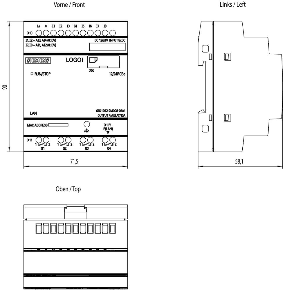 Siemens 6ED1052-2HB08-0BA1 Module de commande 24 V/DC, 24 V/AC - Conrad Electronic France