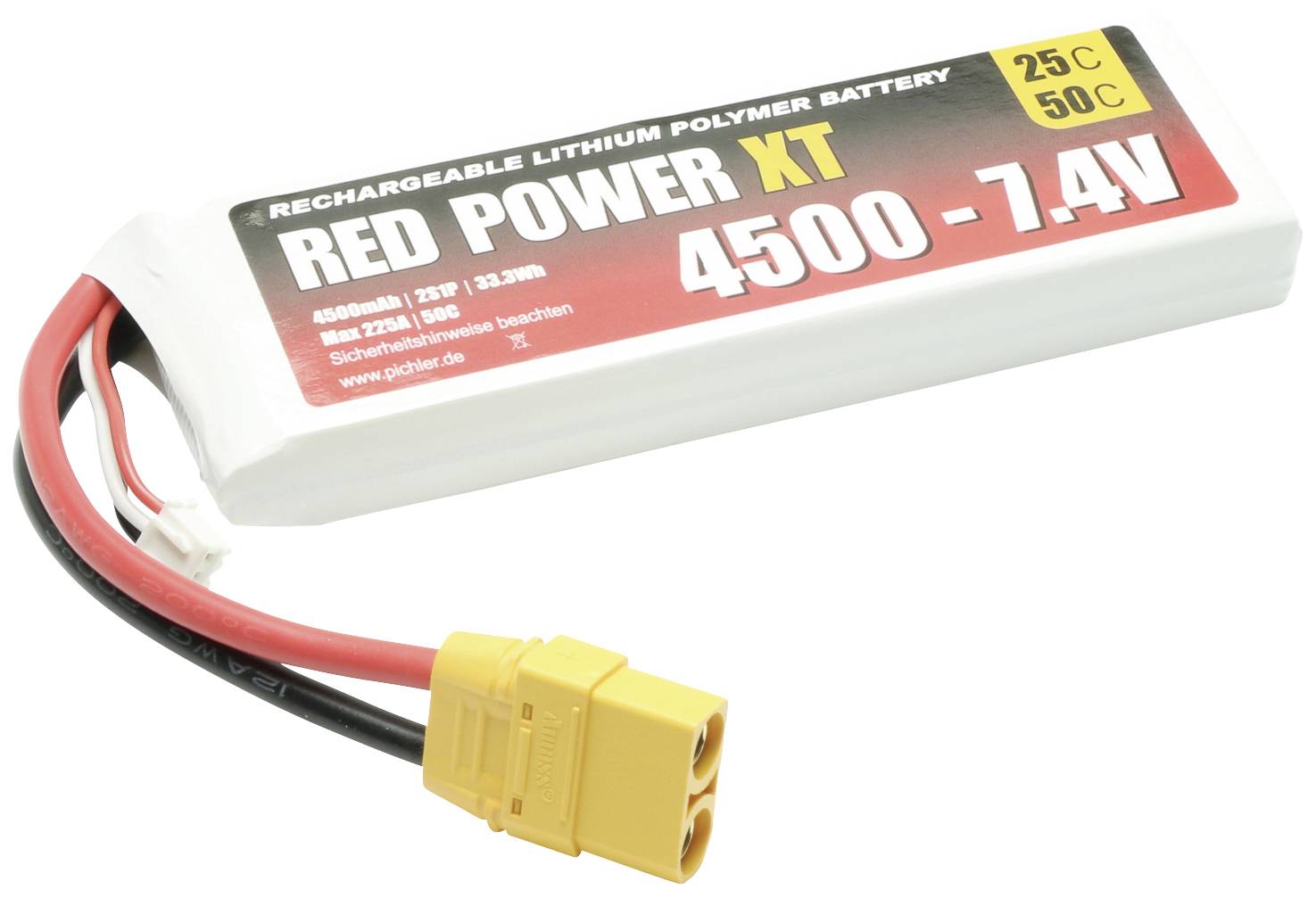 Red Power Pack de batterie (LiPo) 7.4 V 4500 mAh 25 C Softcase XT90 ...