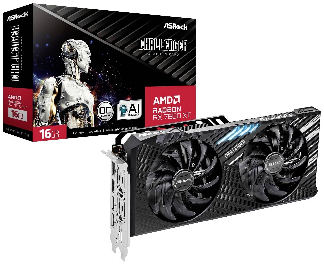 ASRock Carte graphique AMD Radeon RX 7600 XT Challenger OC 16 GB GDDR6 ...