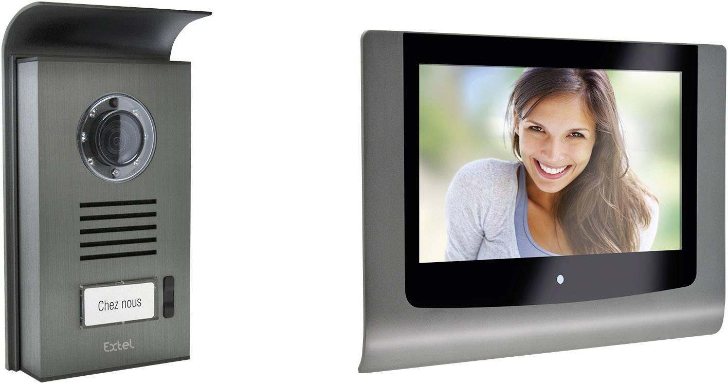 Set complet d'Interphone vidéo filaire Extel LEVO aluminium | Conrad.fr