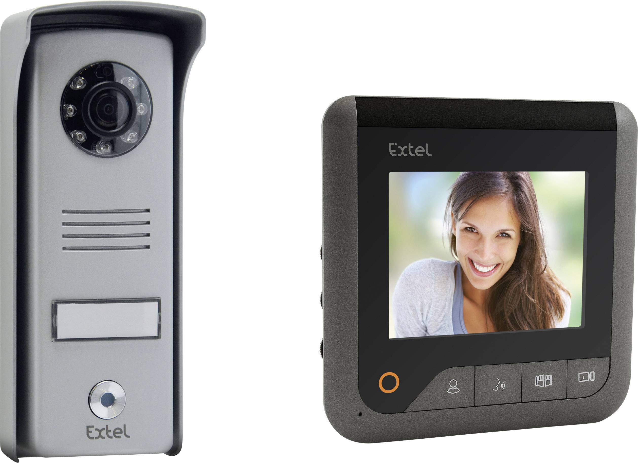 Interphone vidéo Extel LOOK LOOK 2 fils Set complet aluminium, noir 1 pc(s) | Conrad.fr