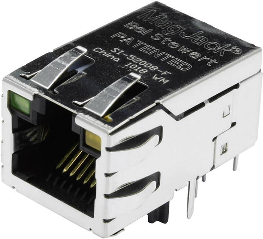 MagJack 10/100Base-TX PoE 4 Transformateur avec LEDs BEL Stewart ...