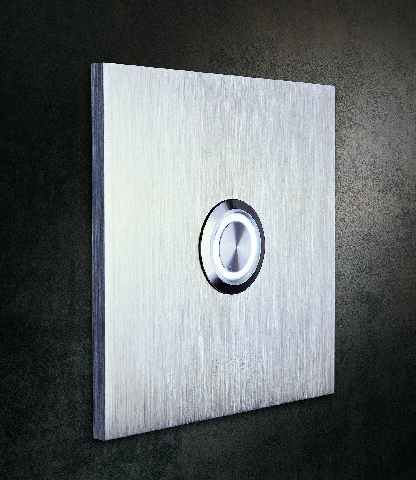 Plaque de sonnette simple m-e modern-electronics 41012 argent 8-24 V AC ...