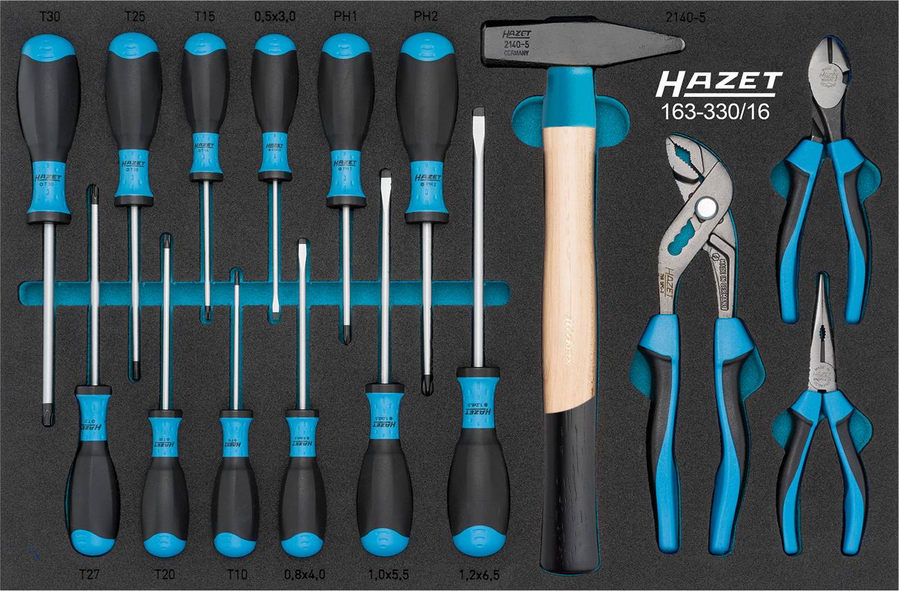 Hazet 163-330/16 163-330/16 Jeu d'outils pour les bricoleurs 16 pièces ...