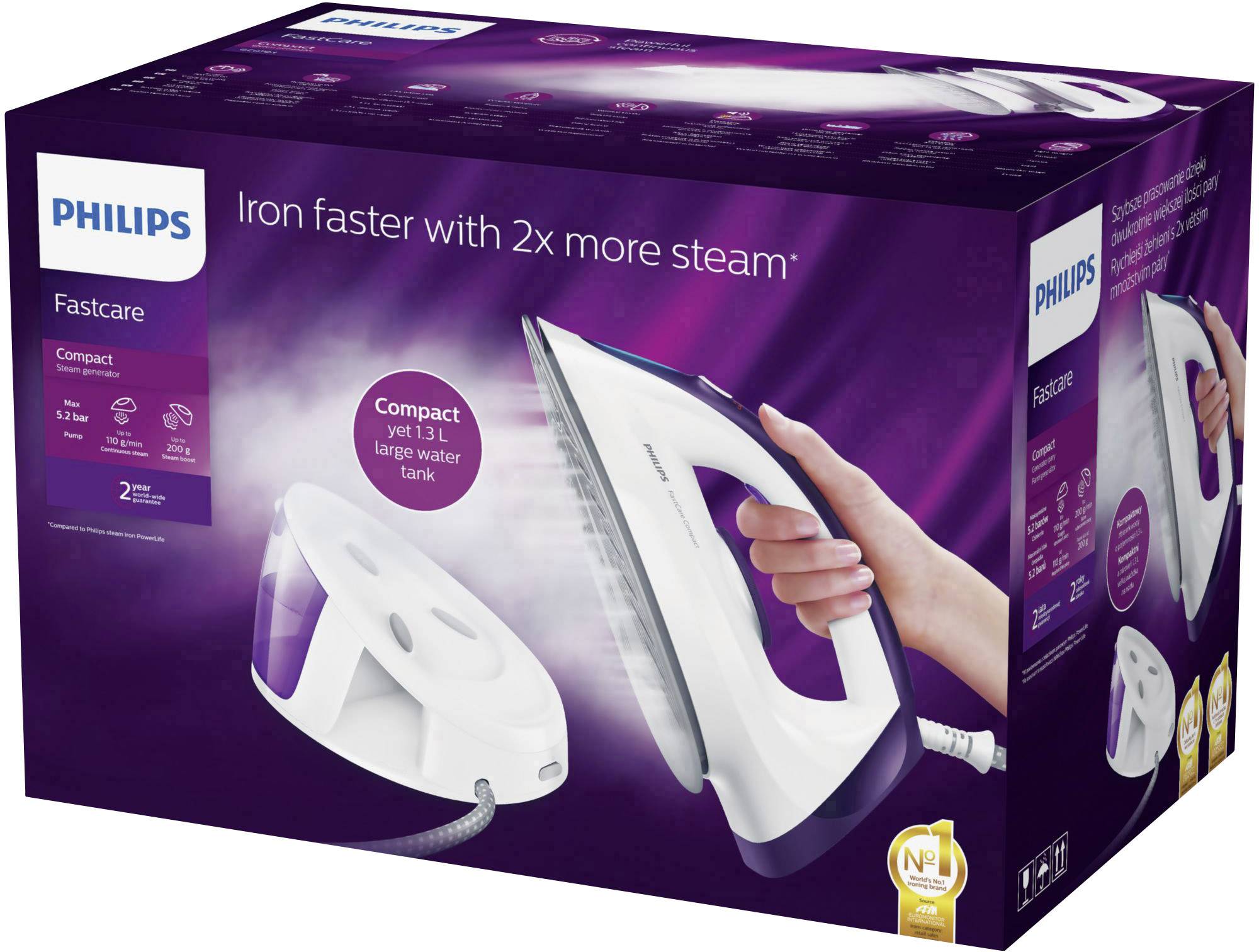 Centrale vapeur Philips FastCare Compact GC6704/30 2400 W blanc, vin ...