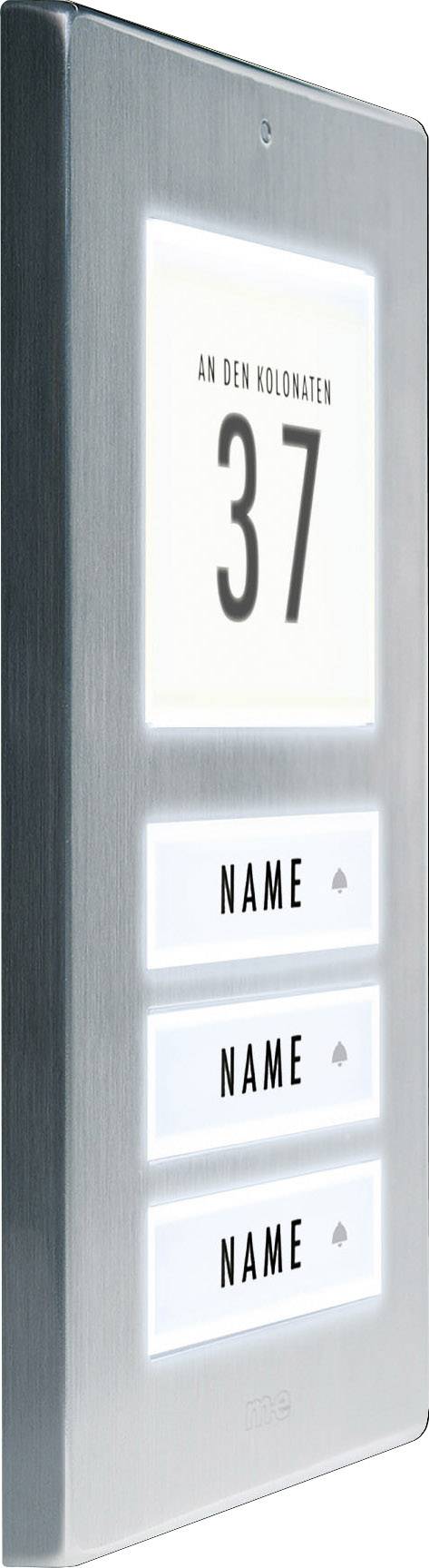 Plaque de sonnette 3 foyers m-e modern-electronics 41067 acier ...