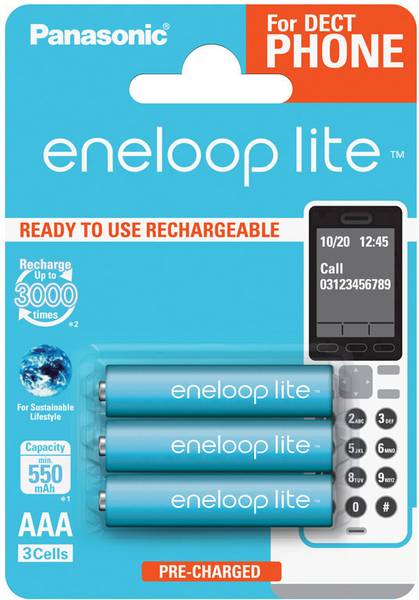 Pile Rechargeable Lr3 Aaa Panasonic Eneloop Lite Hr03 Phr4uq 3bp Dect