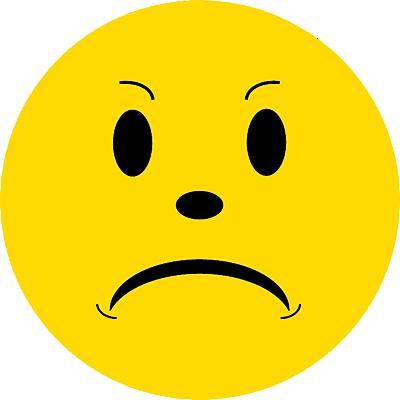 Emoticône "pas content" FRANKEN / UMZ 10 S3, Ø 10cm, jaune, 130 g /m² ...