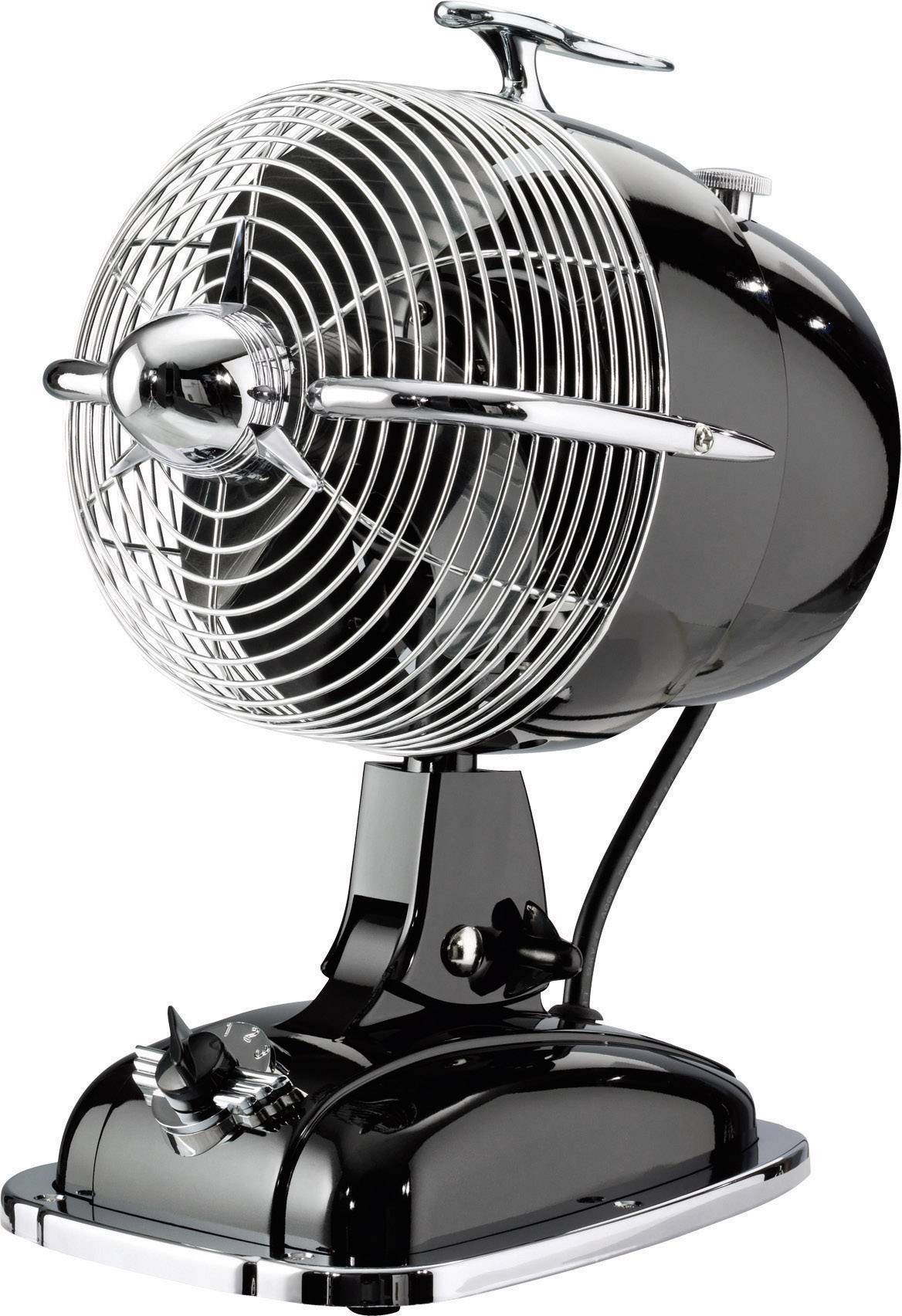 Ventilateur de table CasaFan Retrojet 24 W noir, chrome - Conrad ...