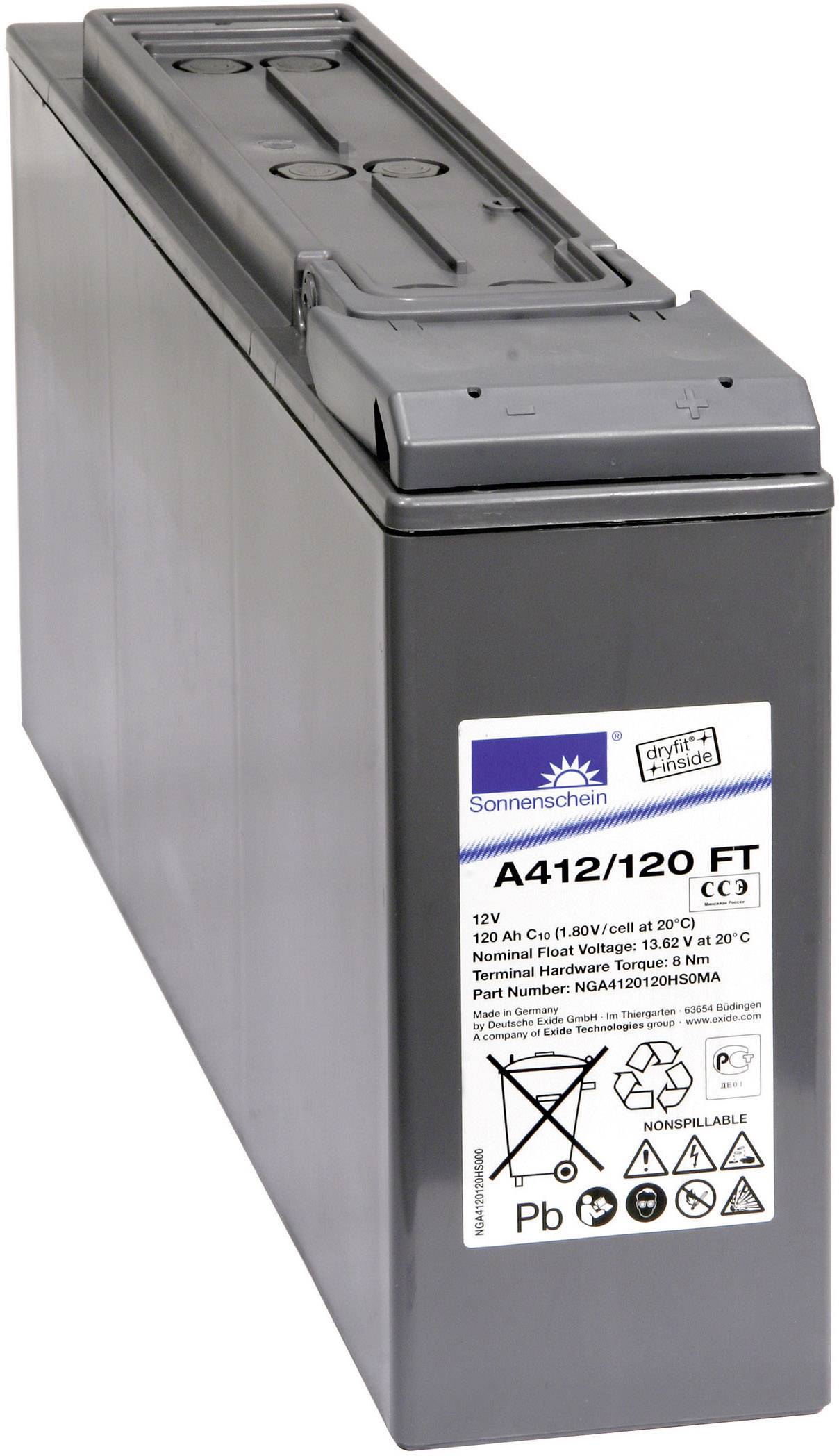 Batterie au plomb 12 V 120 Ah GNB Sonnenschein A412/120 FT plomb-gel (l x H x P) 115 x 275 x 548 ...