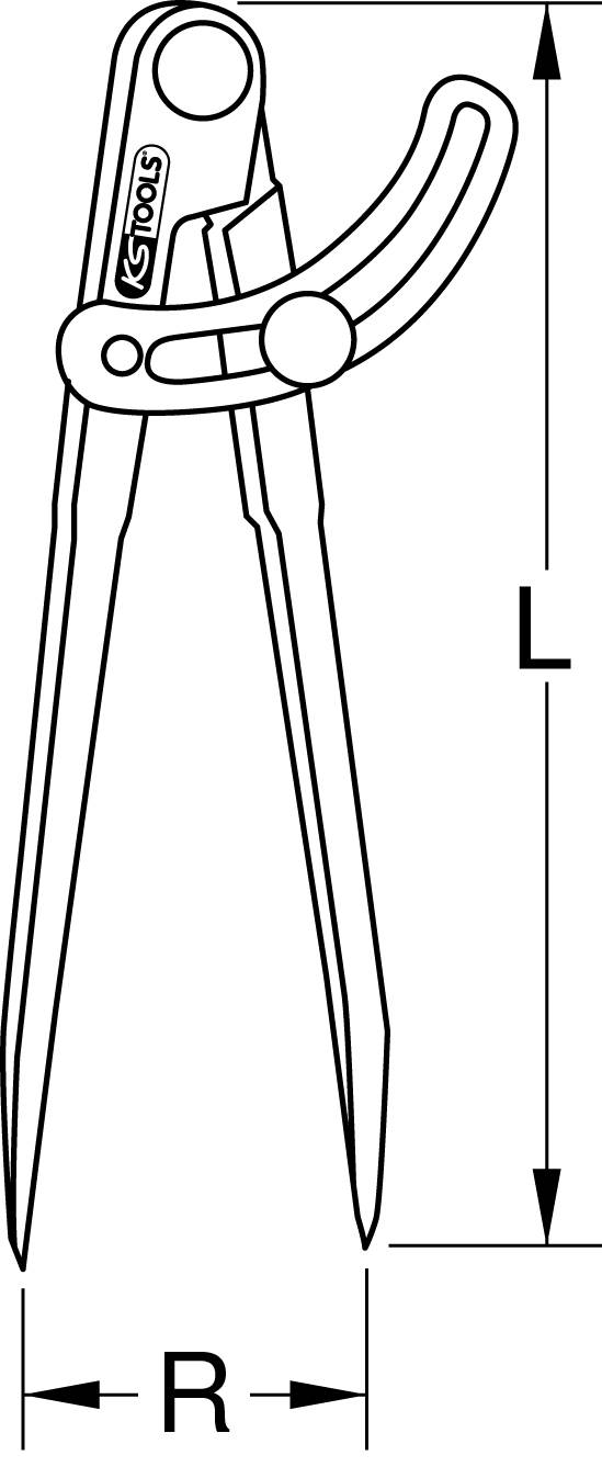 KS Tools 3000418 Compas droit Acier à outils - Conrad Electronic France