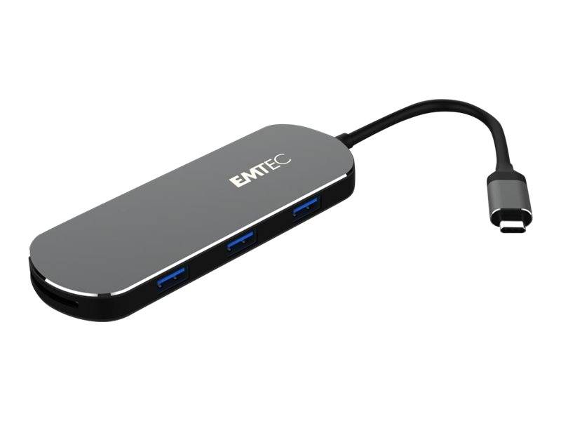 Hub USB 3.0 Emtec T650C Type-C HUB 6 ports noir - Conrad Electronic France