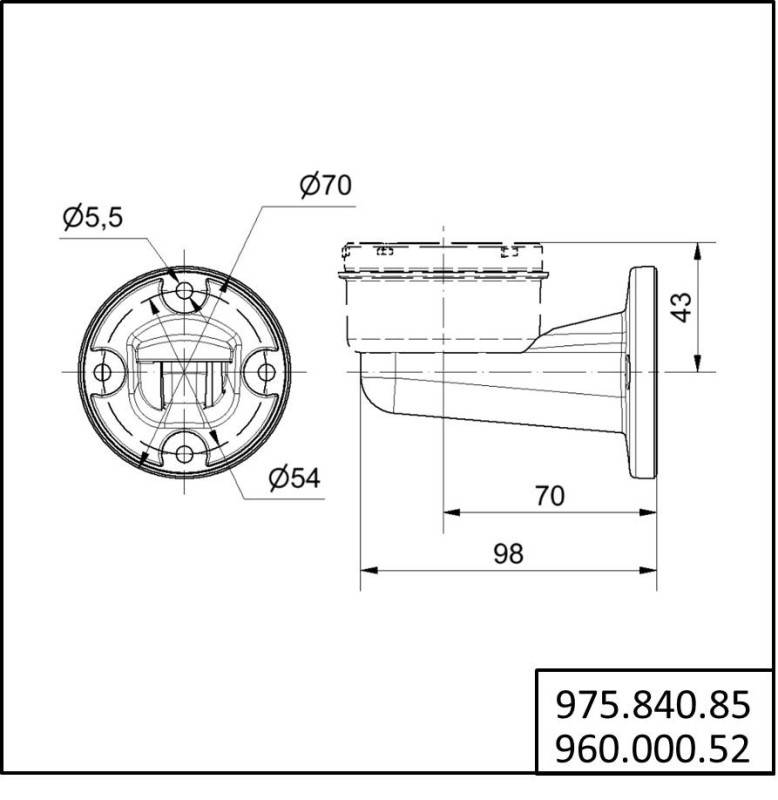 Werma Signaltechnik 975.840.85 Equerre de montage adapté pour série ...