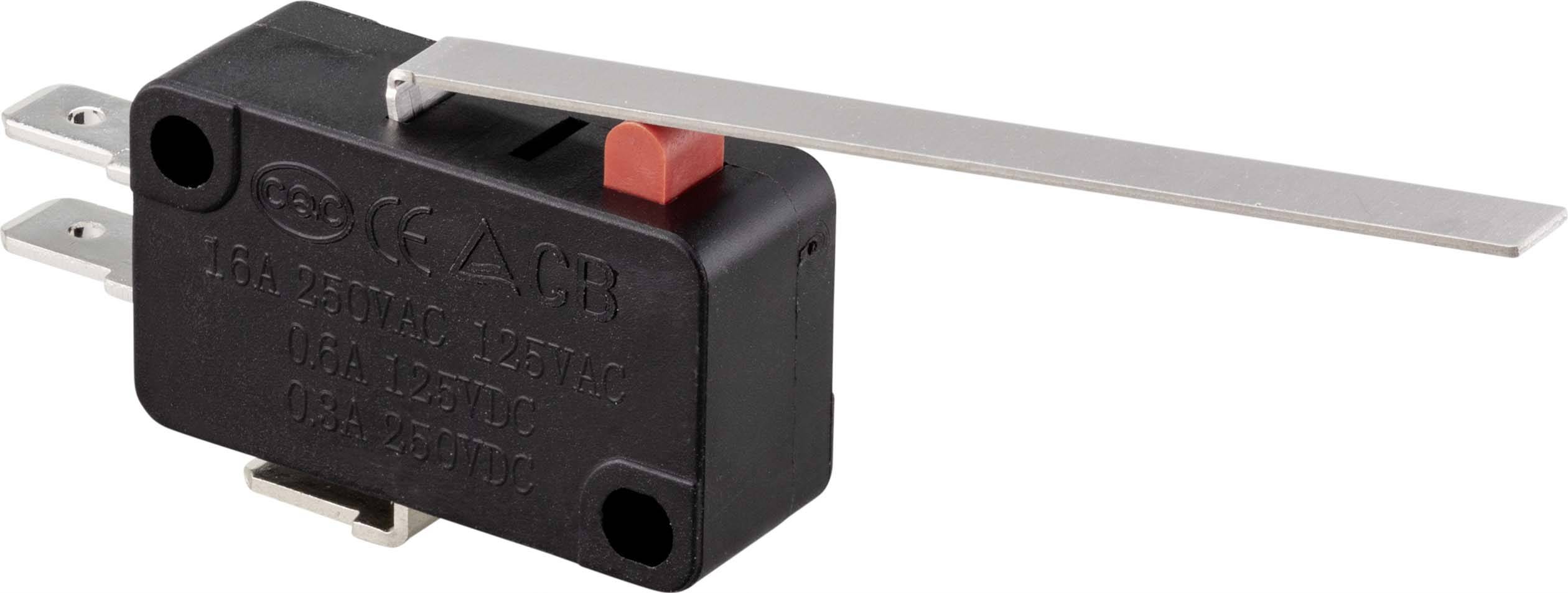 Mikrokapcsoló 250 V/AC 16 A 1x BE/(BE) nyomó, TRU Components TC-9122116 ...