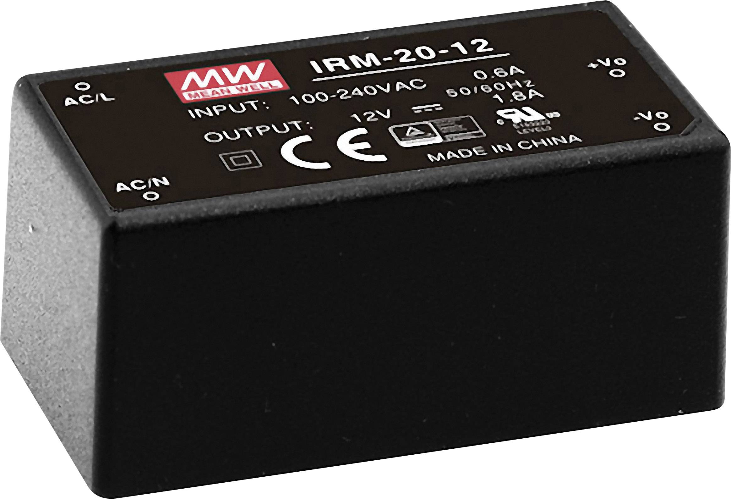 Alimentatore da circuito stampato AC / DC Mean Well IRM-20-12 12 V/DC 1 ... Alimentatore da circuito stampato AC / DC Mean Well IRM-20-12 12 V/DC 1 ...