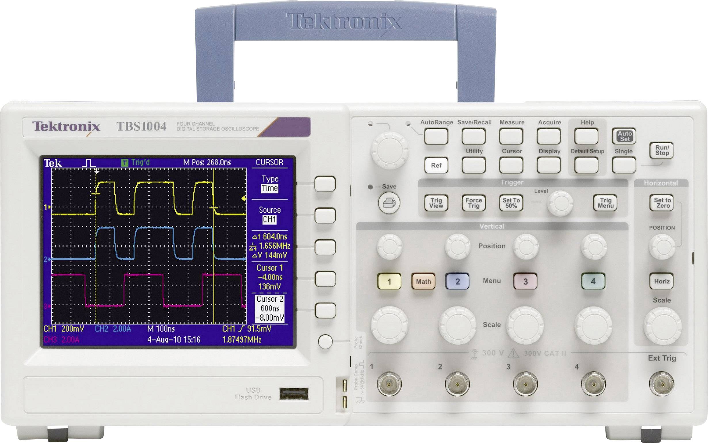 Tektronix Tbs1104 Oscilloscopio Digitale Calibrato Iso 100 Mhz 4