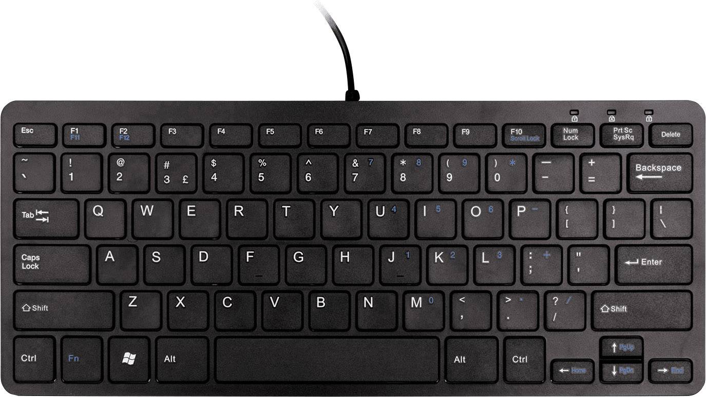 R-GO Tools Compact Tastiera Inglese, QWERTY Nero Ergonomico | Conrad.it