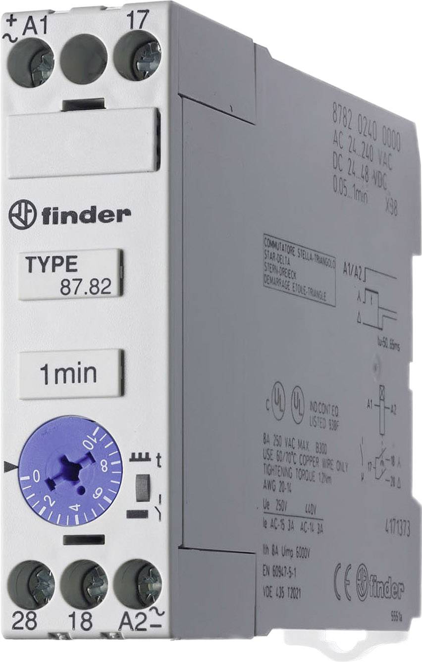 Finder 87.82.0.240 Relè temporizzato Monofunzionale 1 pz. Intervallo di ...