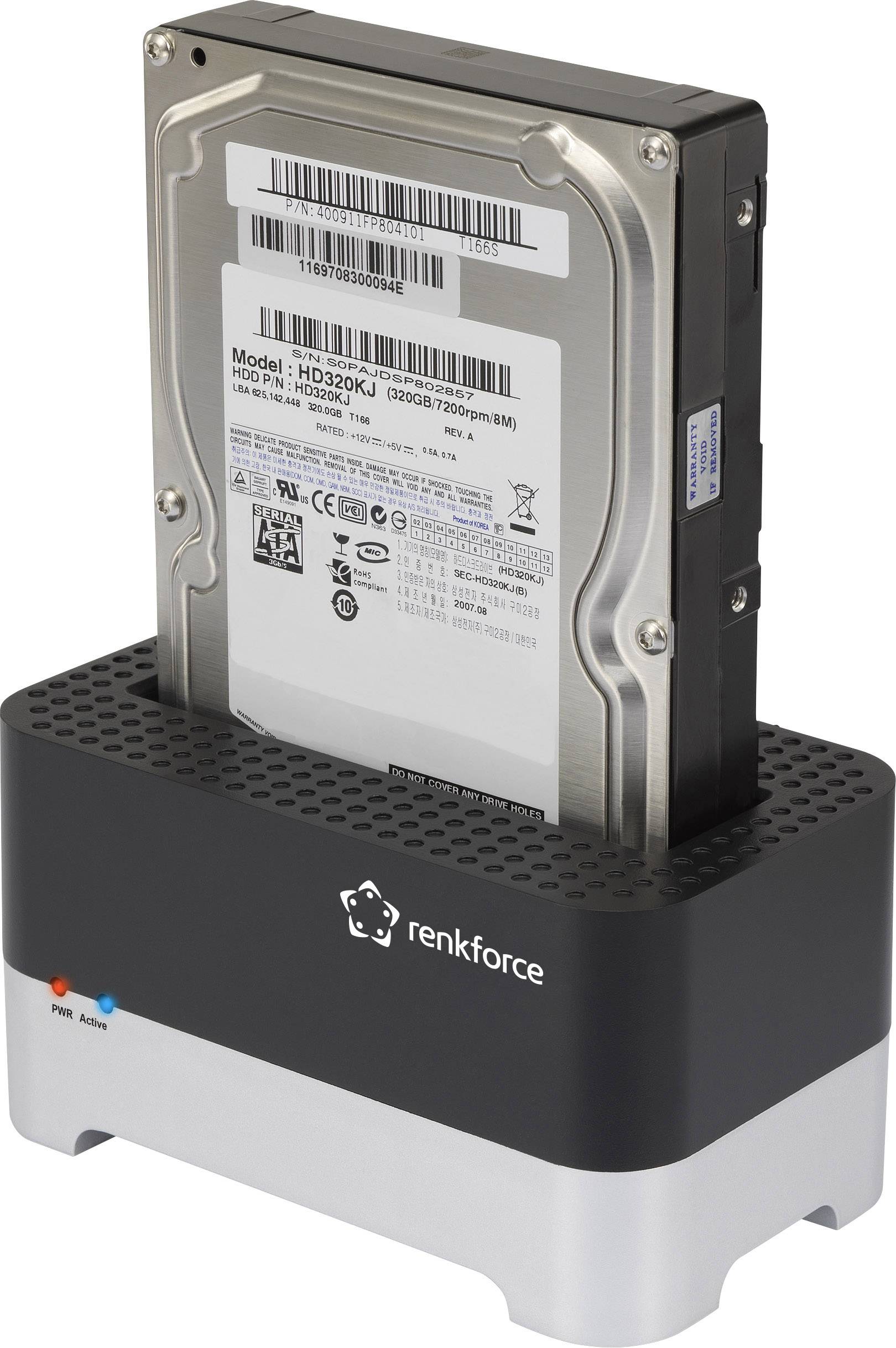 Renkforce RF-DOCKING-01 USB-A 3.2 Gen 1 SATA 1 poort Harde schijf ...