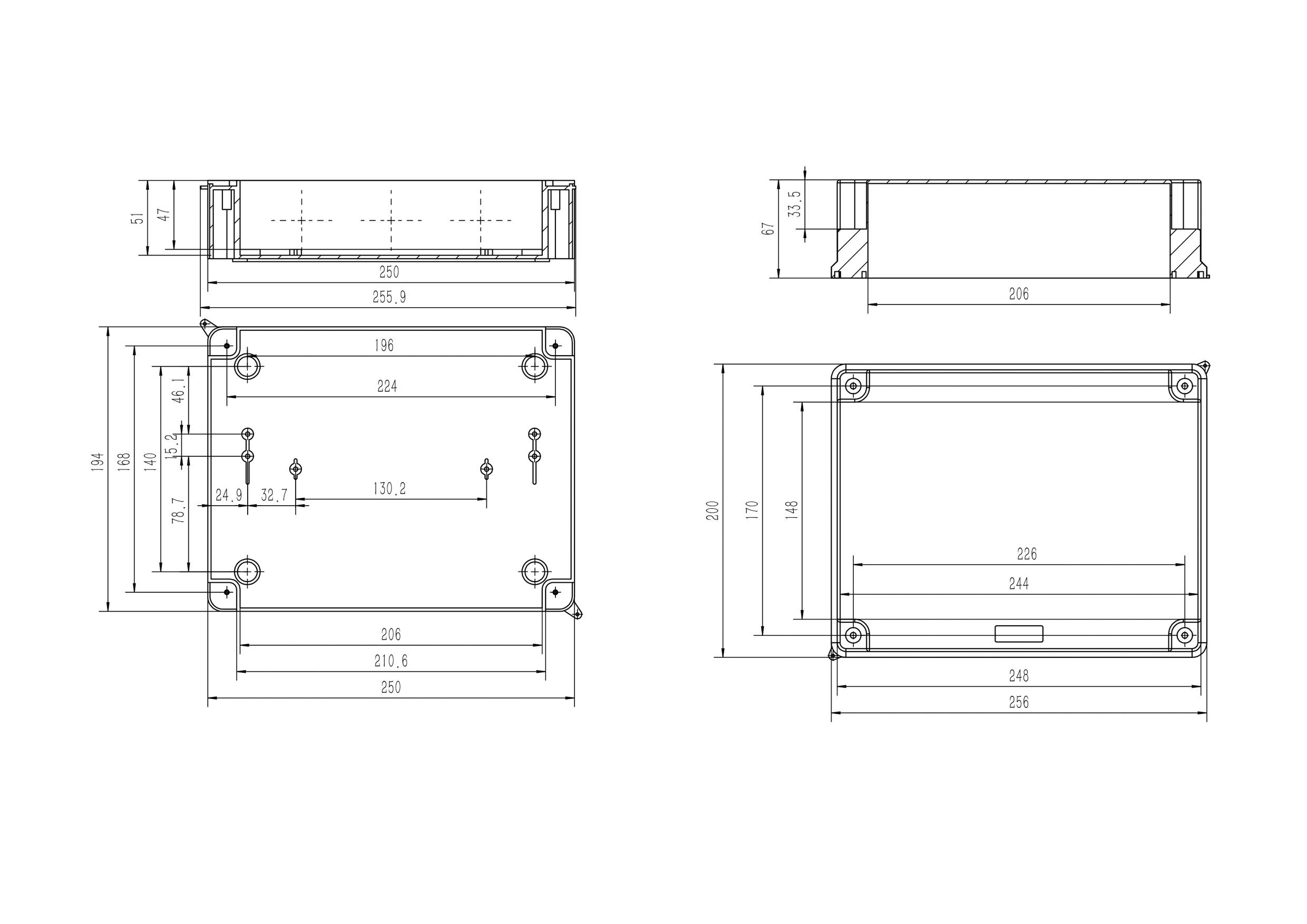 TRU COMPONENTS TC-RA 255x200x120 TC-10239068 Installatiebehuizing ABS ...