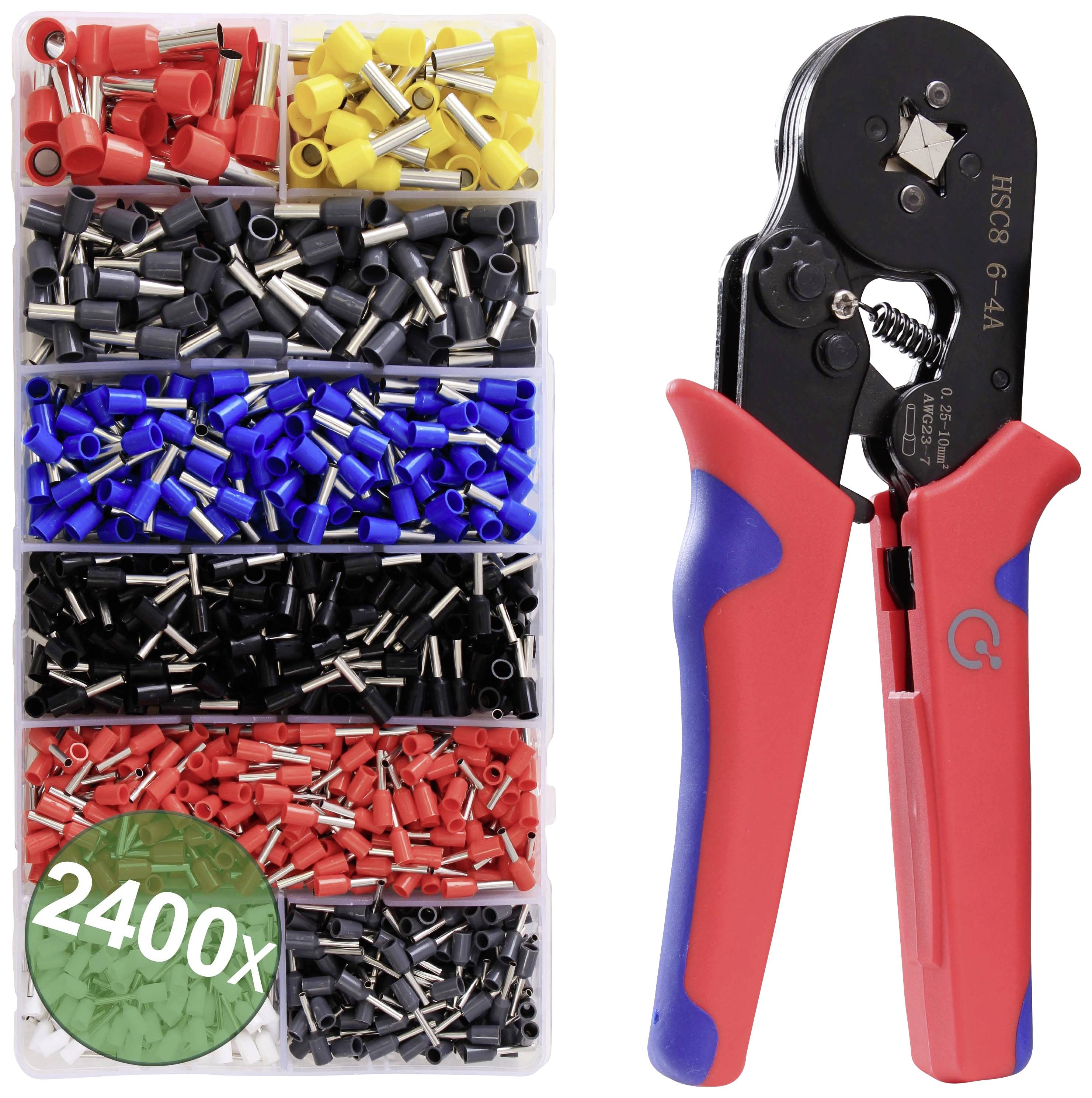 Quadrios 22T007 22T007 Krimptangset Adereindhulzen 0.25 tot 10 mm² Incl ...