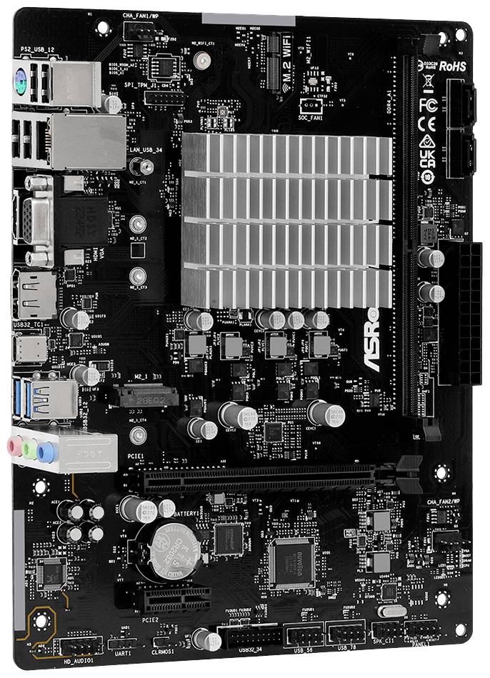 ASRock N100M Moederbord met CPU Socket Intel 1264 Vormfactor Micro-ATX ...