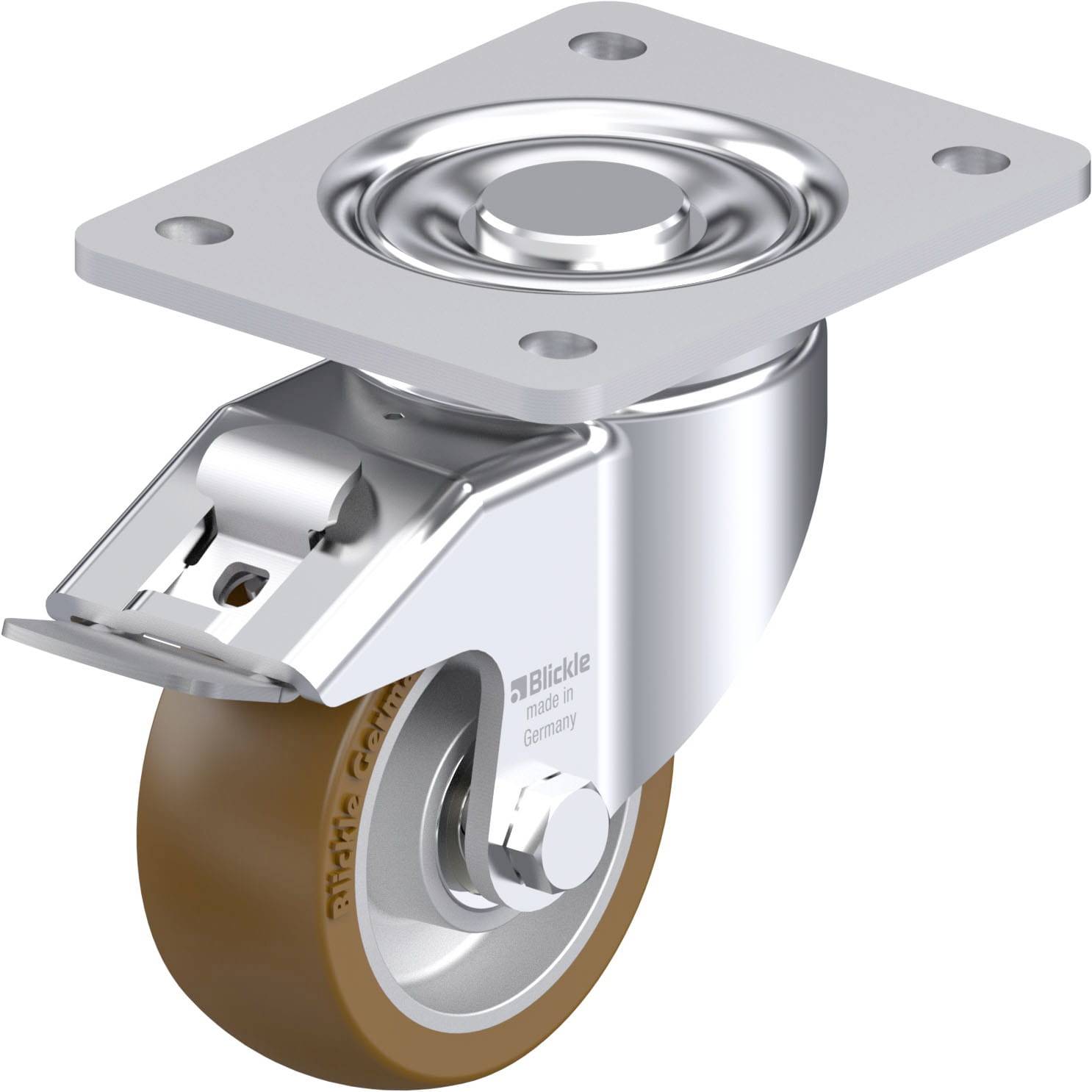Blickle LH-ALB 101K-3-FI Plaatstalen zwenkwiel Wieldiameter: 100 mm ...
