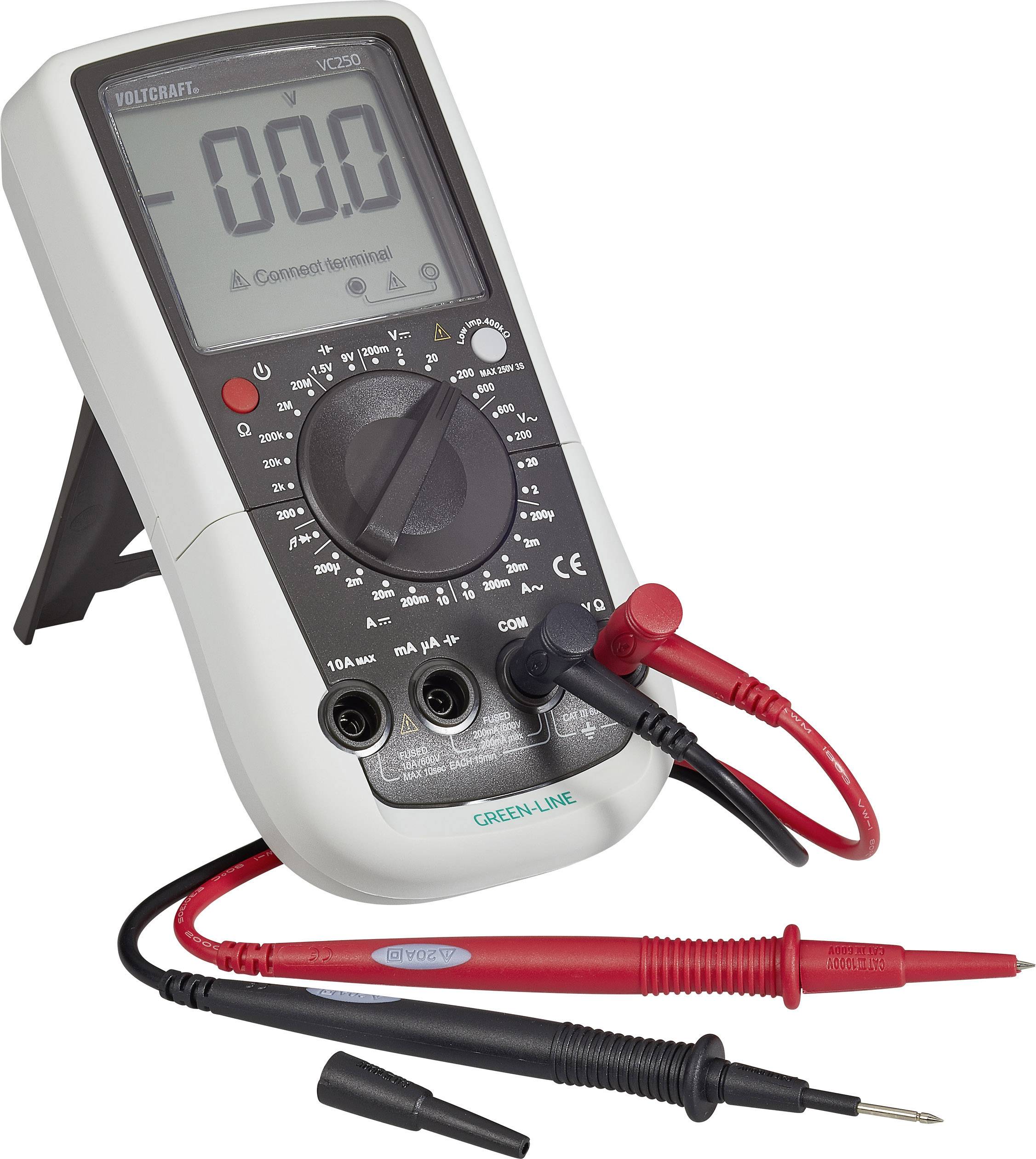 VOLTCRAFT VC250 Multimeter Digitaal CAT III 600 V Weergave (counts ...