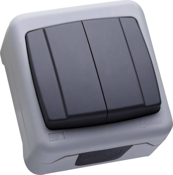 Serieschakelaar Makel 36064103 plus IP44 Grijs | Conrad.nl