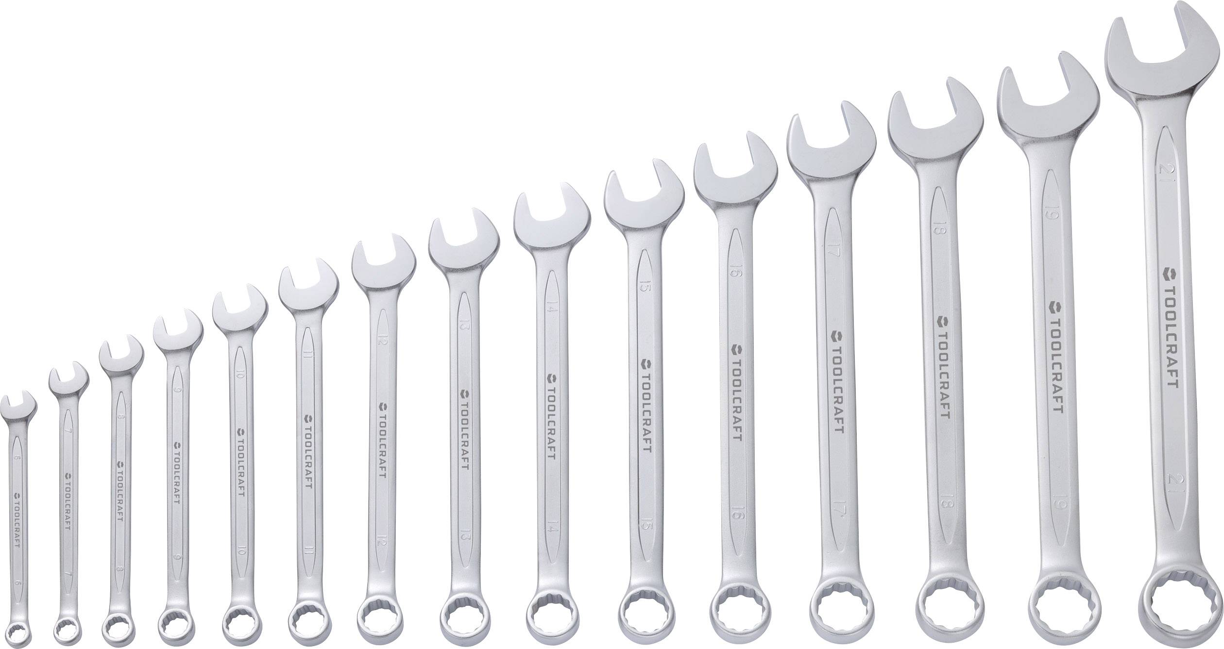 Ring-steeksleutel set 15-delig 6 - 21 mm TOOLCRAFT 1553762 | Conrad.nl