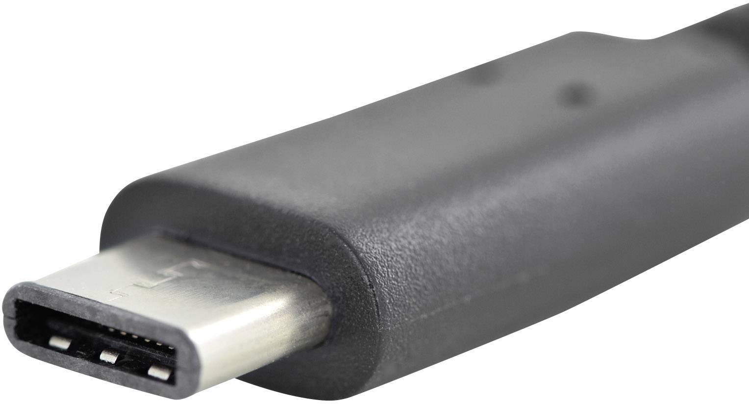 Digitus USB-kabel USB 2.0 USB-C stekker, USB-micro-B bus 0.15 m Zwart ...