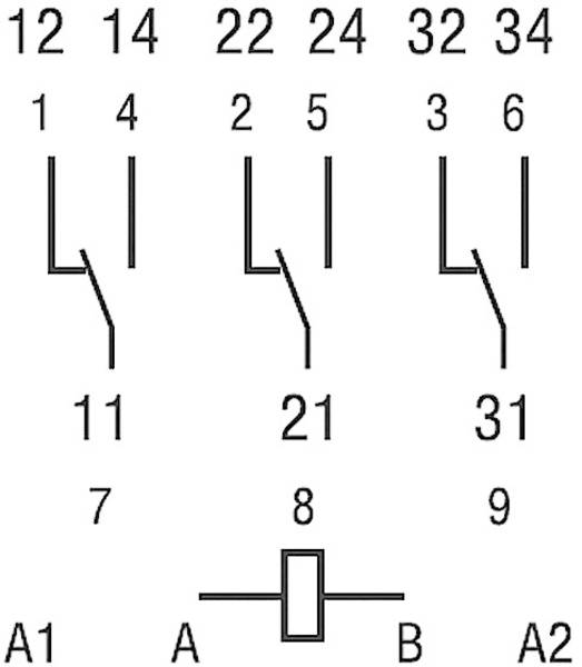 Finder 62.33.8.024.0040 Steekrelais 24 V/AC 16 A 3x wisselcontact 1 ...