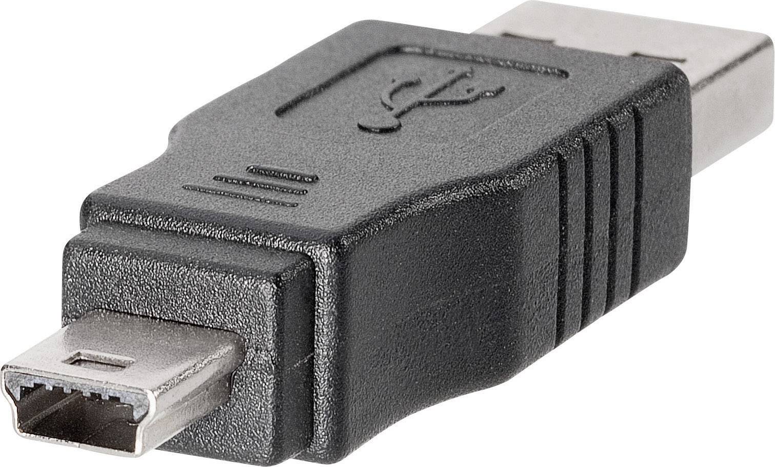 TRU COMPONENTS 1582501 Adapter USB-stekker - Mini-USB B stekker Zwart 1 ...