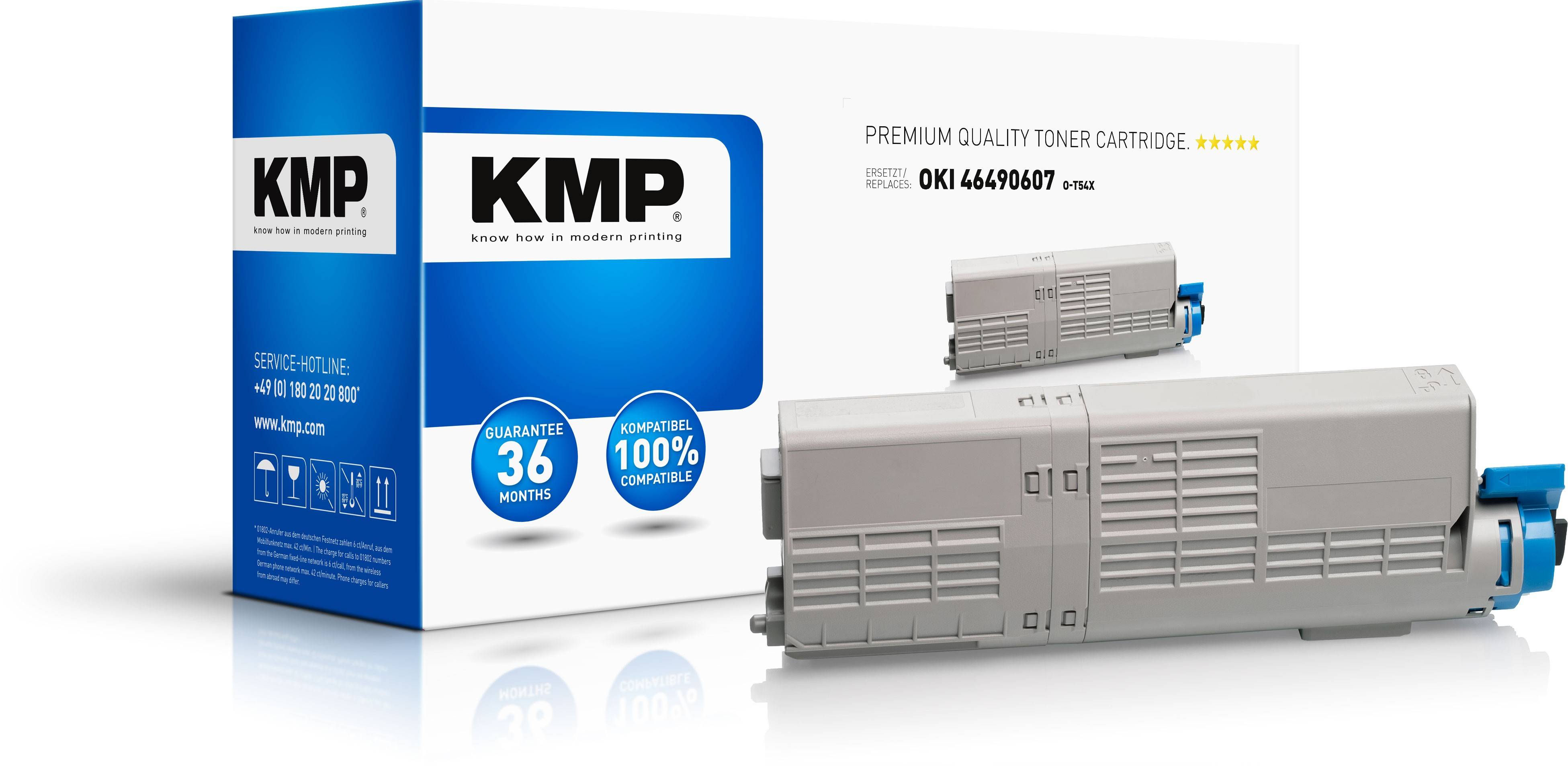 KMP Toner vervangt OKI 46490607 Compatibel Cyaan 6000 bladzijden O-T54X ...