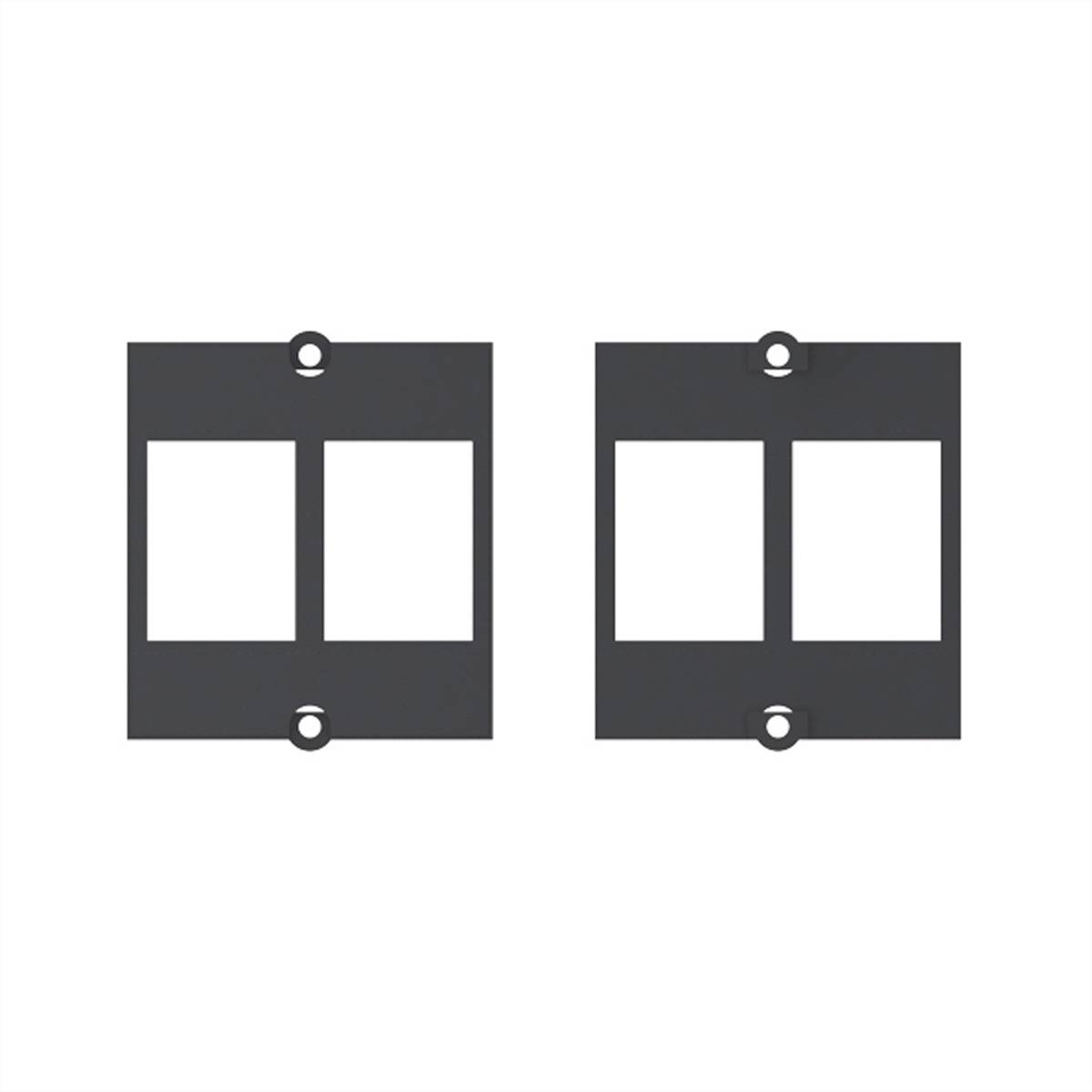 BACHMANN maatwerk module frame 2x Keystone met metalen beugel, zwart ...