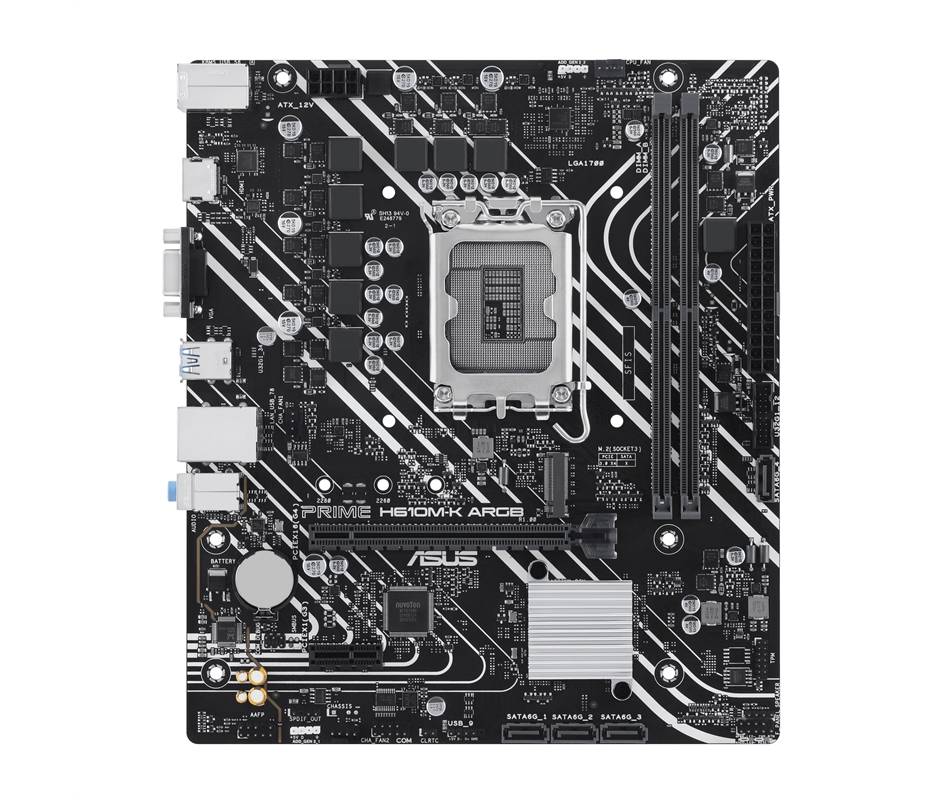 Asus PRIME H610M-K ARGB Moederbord Socket Intel 1700 Vormfactor Micro ...