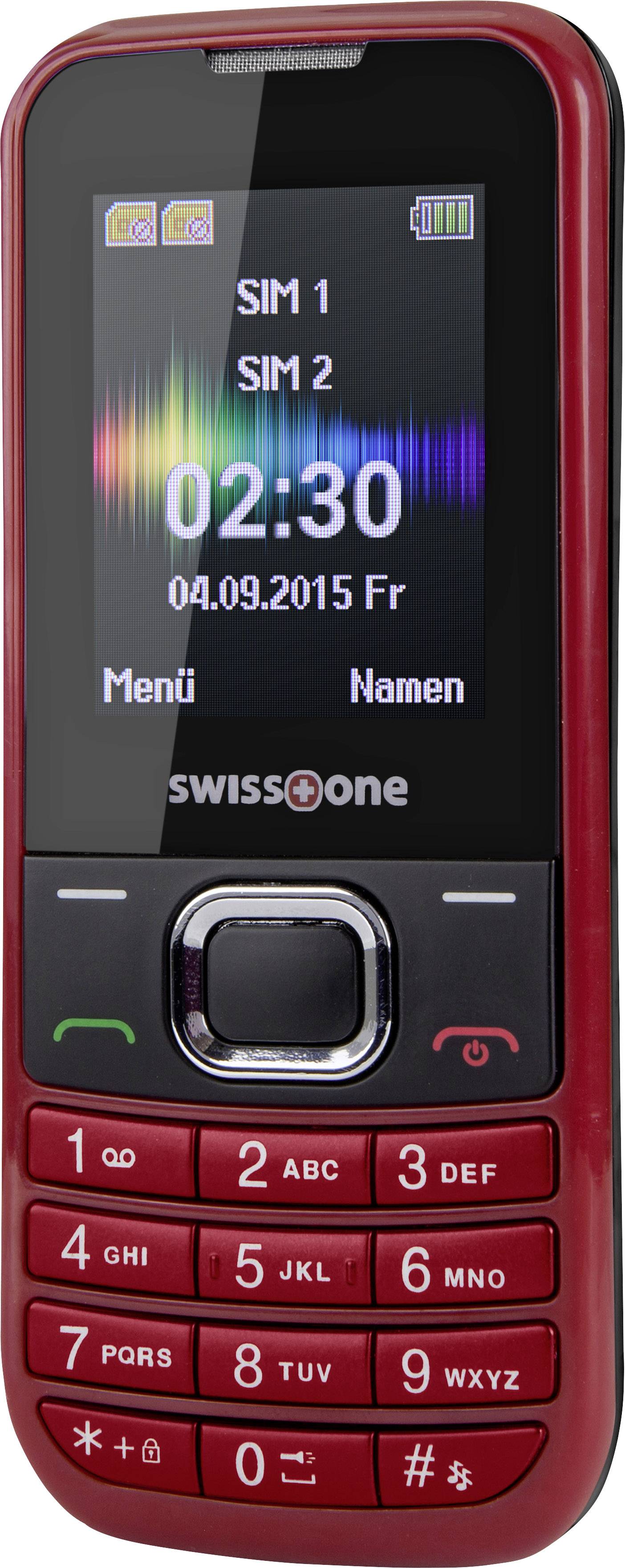 Telefon komórkowy Dual-SIM swisstone SC 230 czerwony | Conrad Electronic